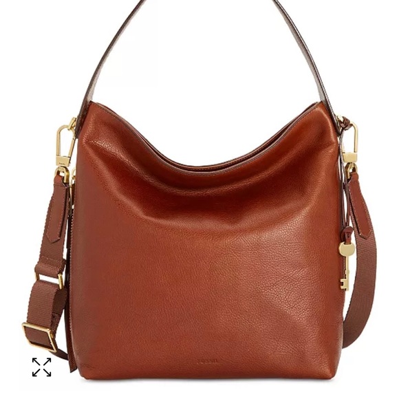 Fossil | Bags | Fossil Brown Leather Maya Convertible Hobo Crossbody ...
